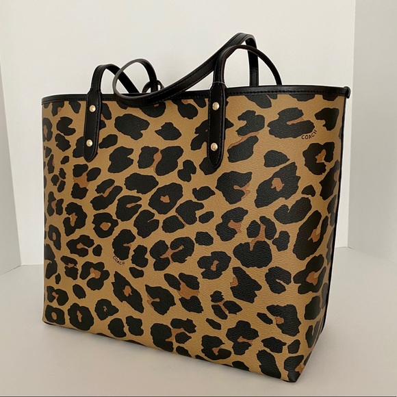 Coach | Bags | Coach Leopard Print Reversible City Tote | Poshmark
